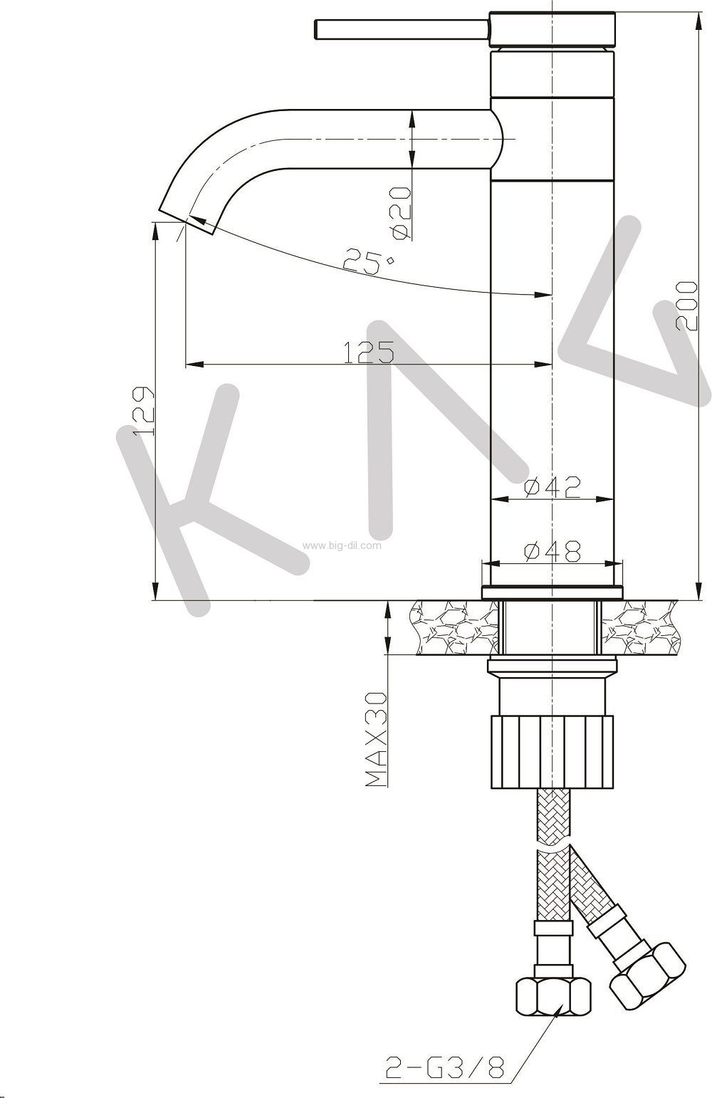 ברז לכיור אמבטיה 24635 זהב מוברש | - ביג דיל