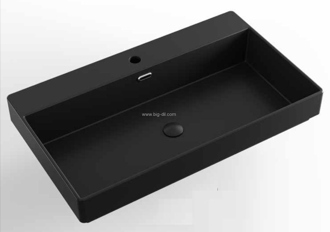 כיור אמבטיה שחור מט 9908 80-100/47 | - ביג דיל