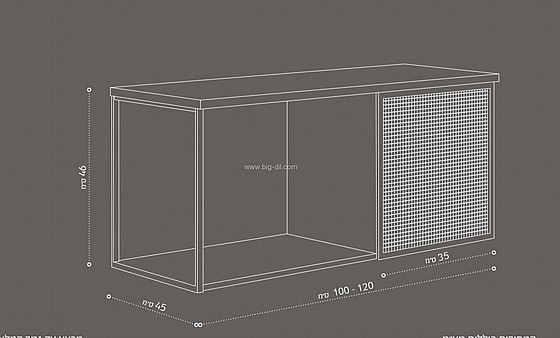 ארון אמבטיה NEVALY 100-120-כולל כיור מונח | - ביג דיל